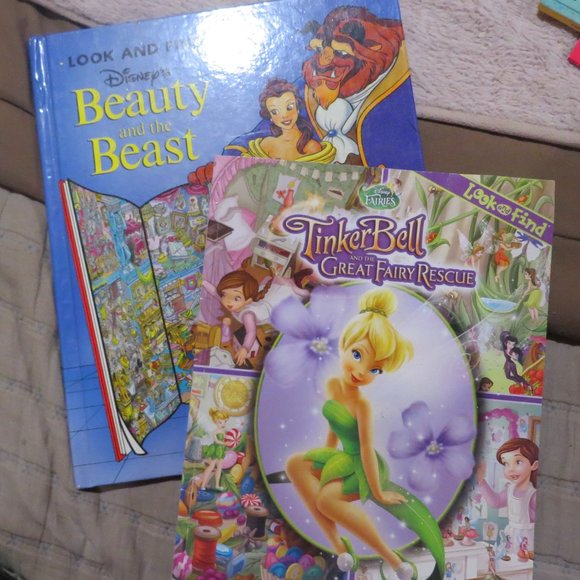 Disney | Toys | Two Look And Find Disney Books Tinkerbell And Beauty ...